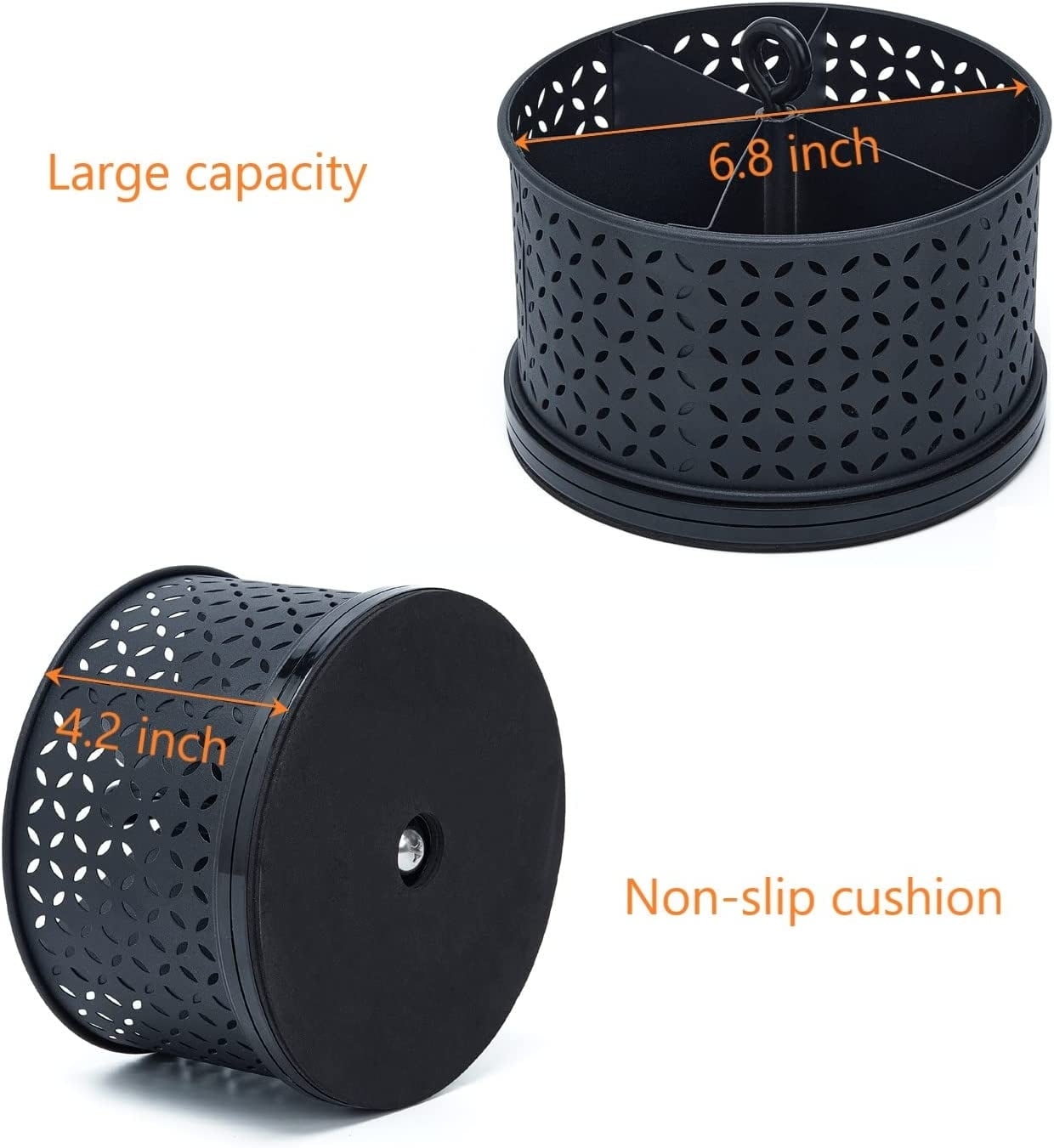 Multi-Functional Rotating Desk Organizer - 6 Compartments Spinning Pen ...