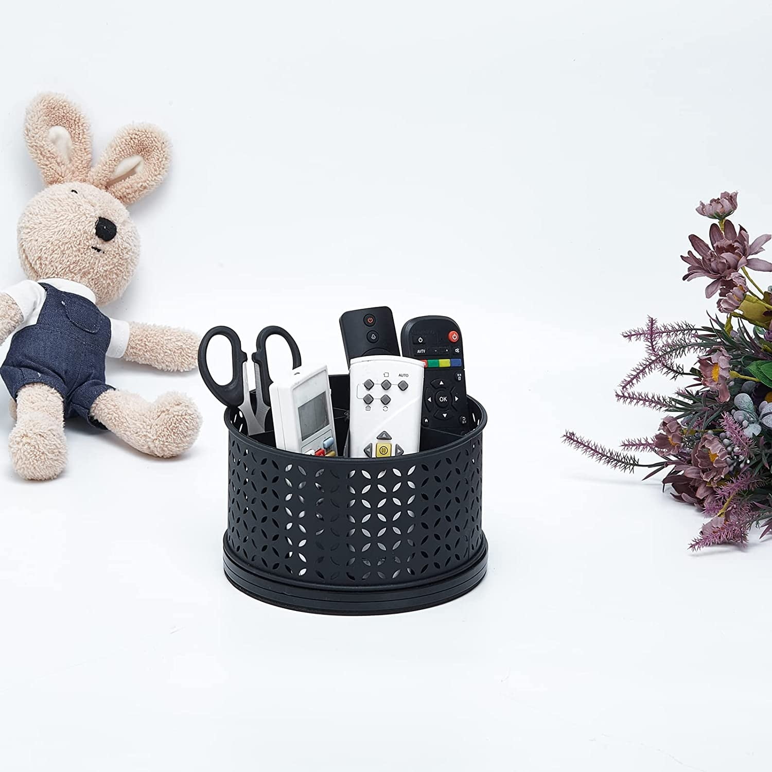 Multi-Functional Rotating Desk Organizer - 6 Compartments Spinning Pen ...