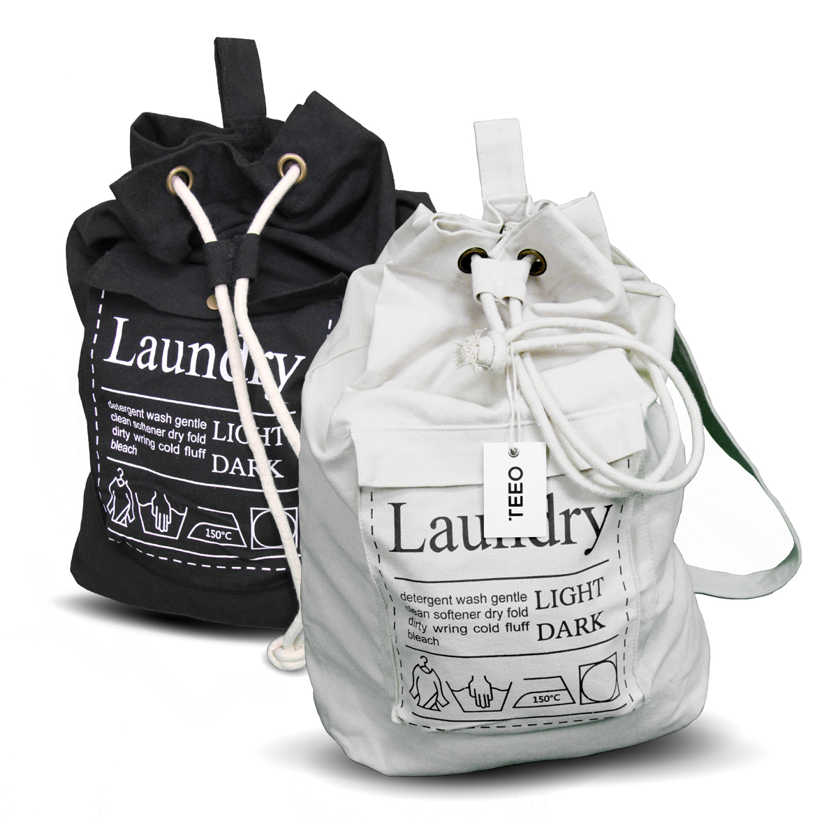 Large Laundry Bag, Cotton Canvas Backpack | Teeo Creations USA