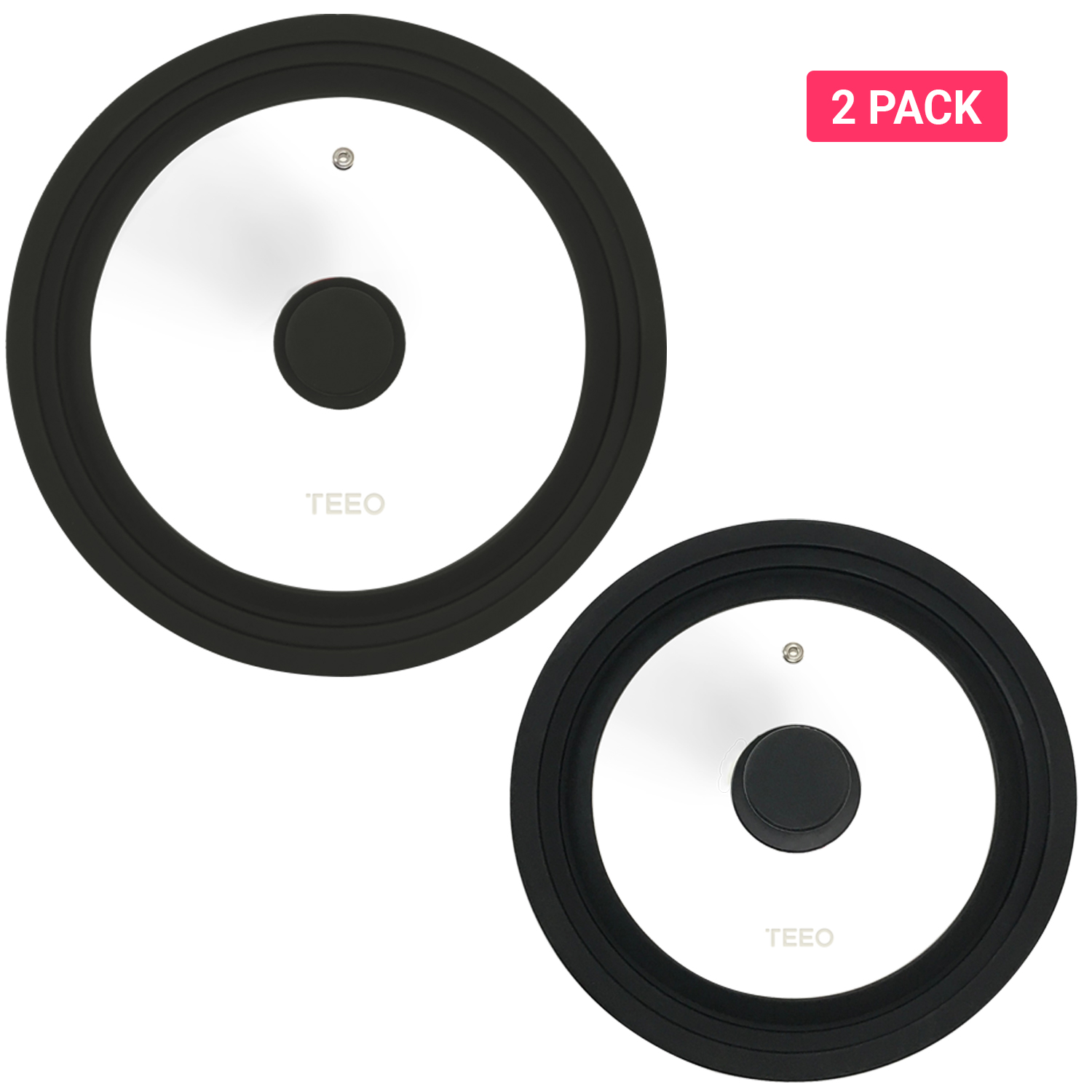 Universal Multi-Sized Silicone Glass Lid Covers for Pots and Pans ...