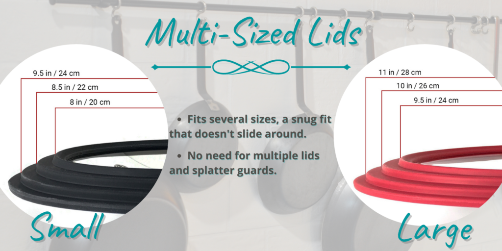 Universal Multi-Sized Silicone Glass Lid Covers for Pots and Pans ...