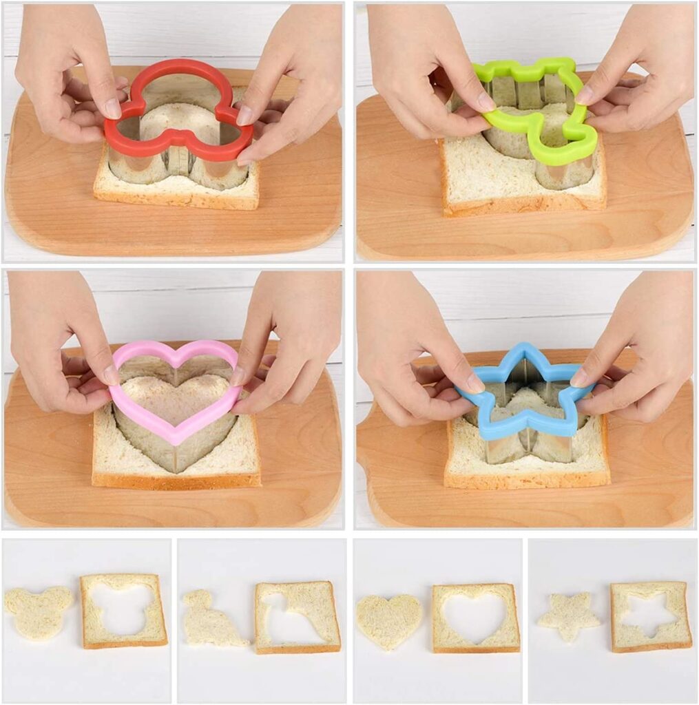 Kids Sandwich Cutters Set - Cookie, Vegetable, Fruits Shapes Food Mold ...